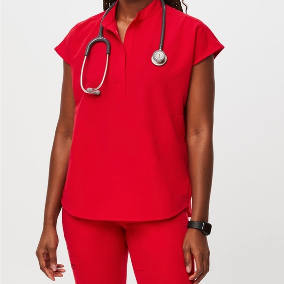 Figs | Tops | Pop Red Figs Brand New Unworn | Poshmark